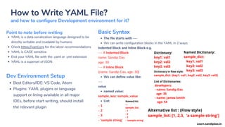 YAML crash COURSE how to write yaml file for adding configuring details | PDF