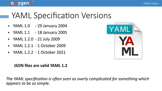 YAML Editing and Validation In Oxygen | PPT