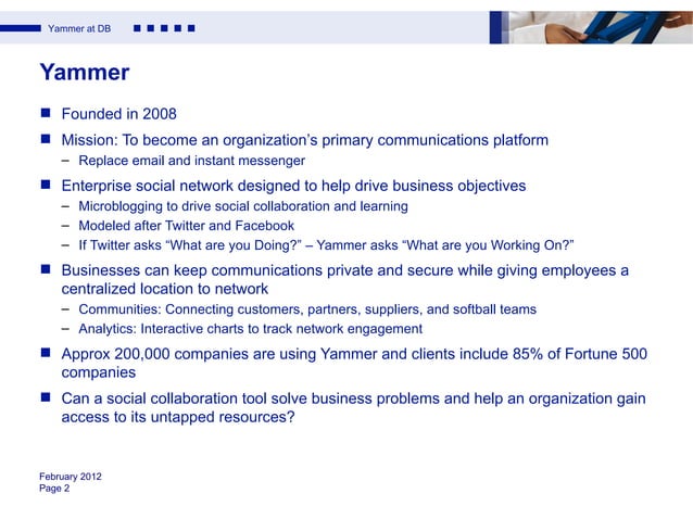Yammerat db andrew camacho | PPT