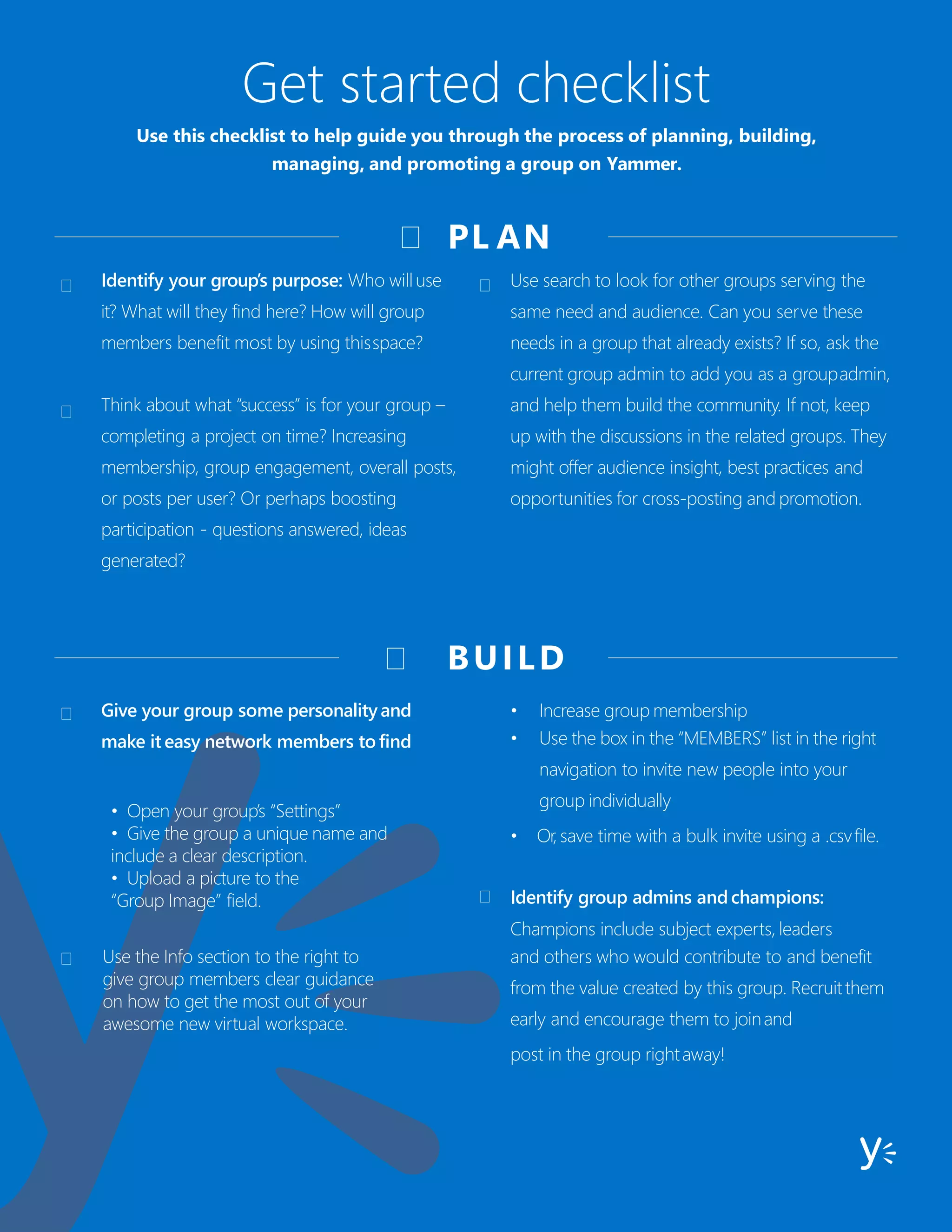 Yammer group admin get started-guidance | PPTX