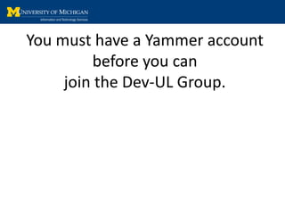 Yammer groups tutorial | PPT