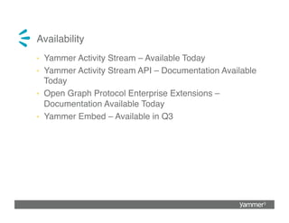 System of Engagement: Yammer Announces Activity Stream API, Open Graph ...