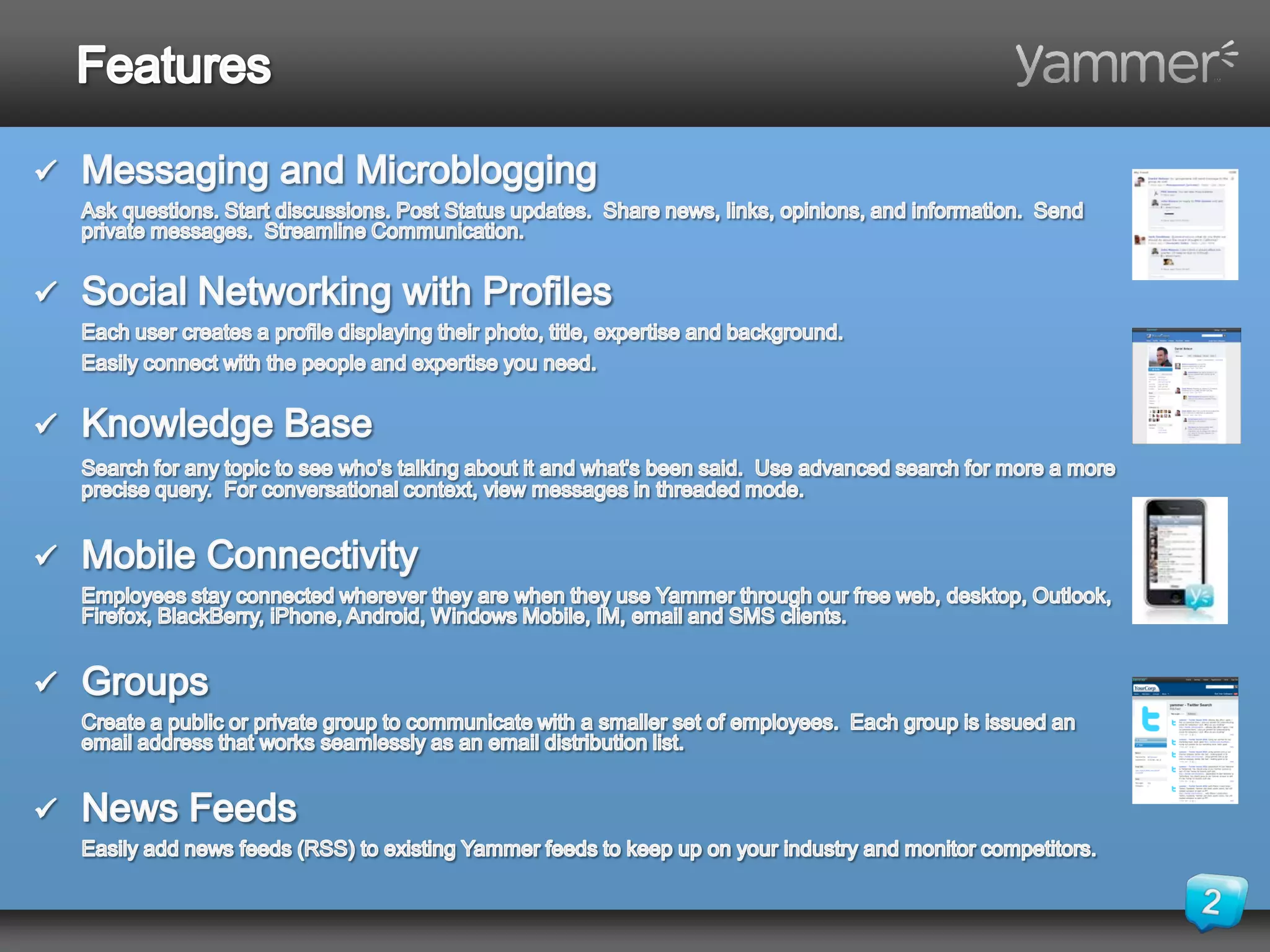 Yammer Product Overview | PDF | Email | Internet