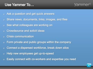 Yammer Product Overview | PDF | Email | Internet