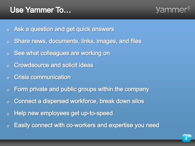Yammer Product Overview | PDF | Email | Internet
