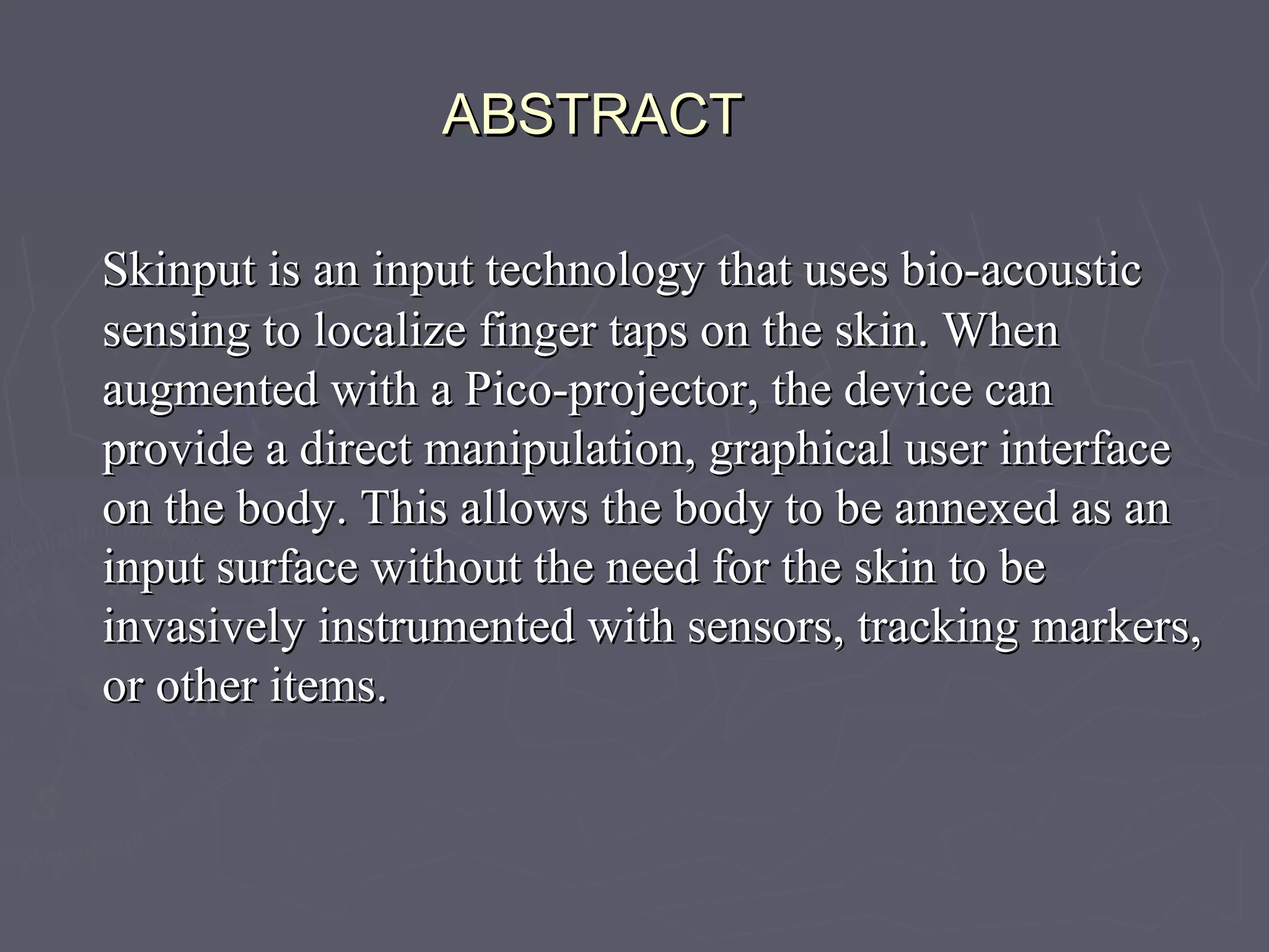 skinput technology | PPT | Computer Peripherals | Computing