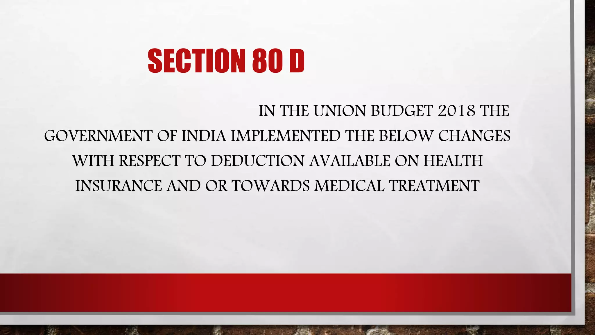 Deduction Under Section 80C and 80D | PPTX