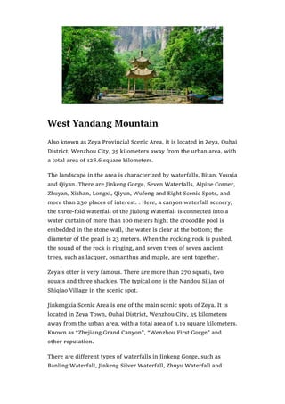 Yandang mountain scenic area | PDF