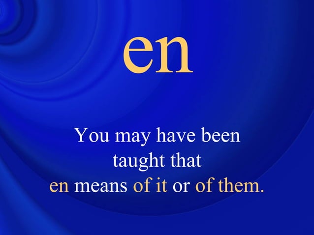 The French Pronouns "y" and "en" | PPT
