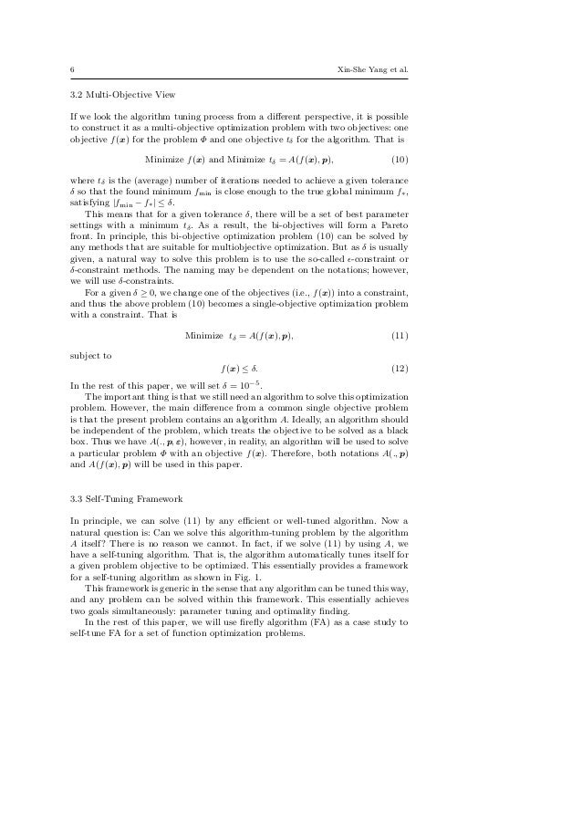 A Framework For Self Tuning Optimization Algorithm