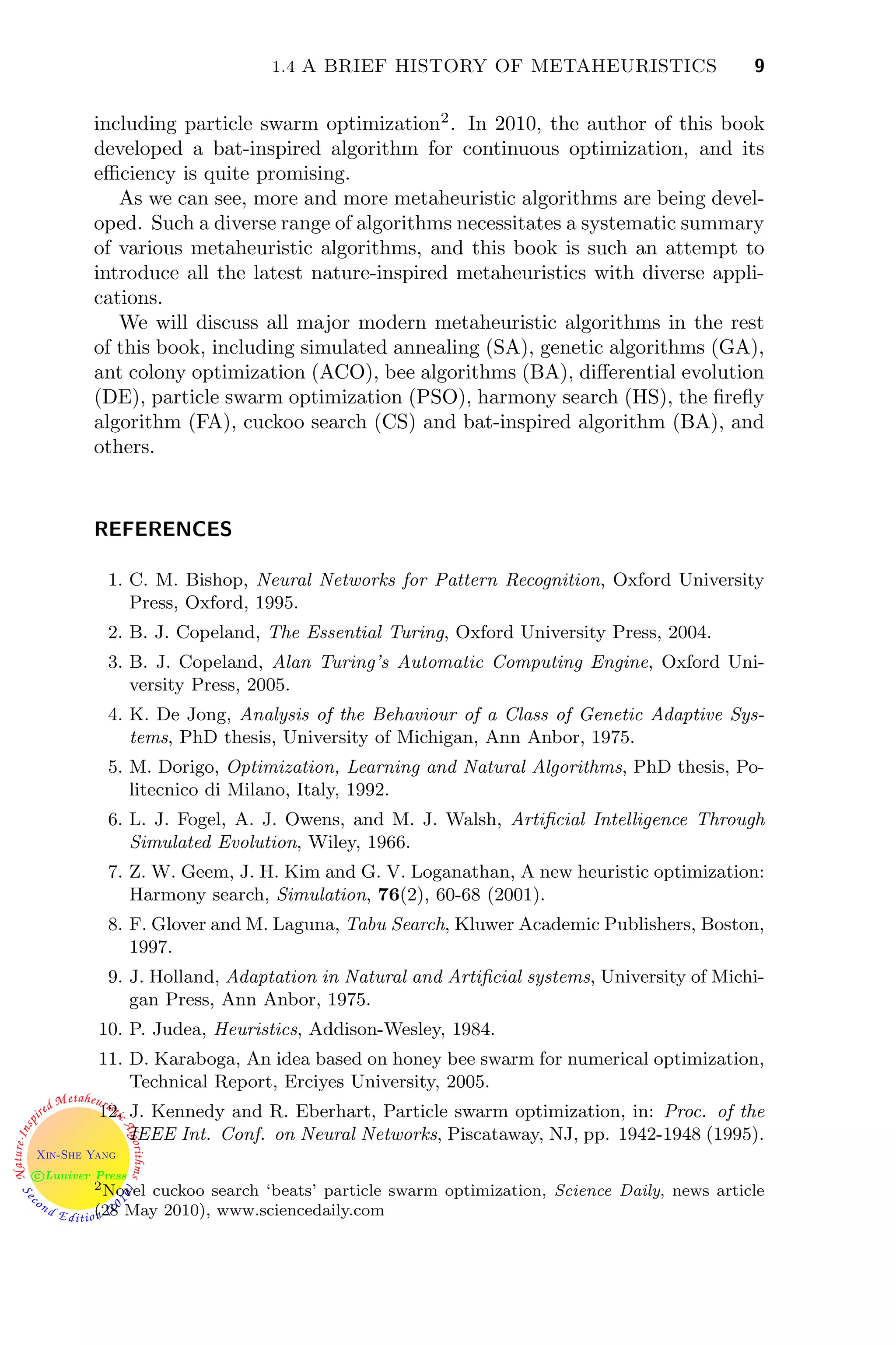 Nature-Inspired Metaheuristic Algorithms | PDF