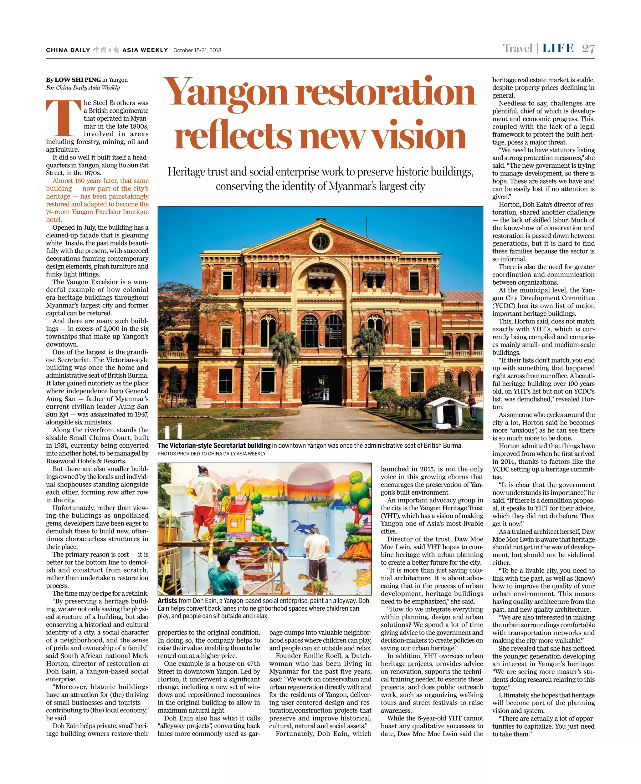 China Daily Magazine Names Yangon Excelsior As a Wonderful Example of ...