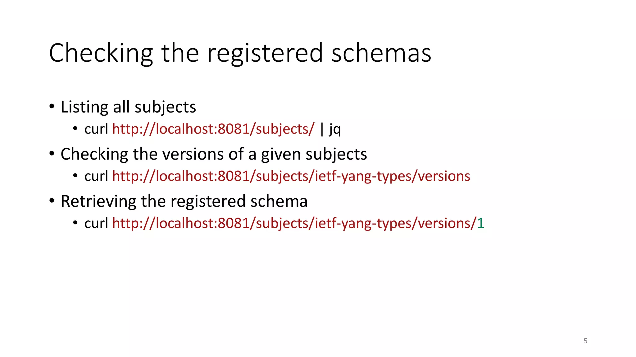 YANG Schema registry integration update | PPT
