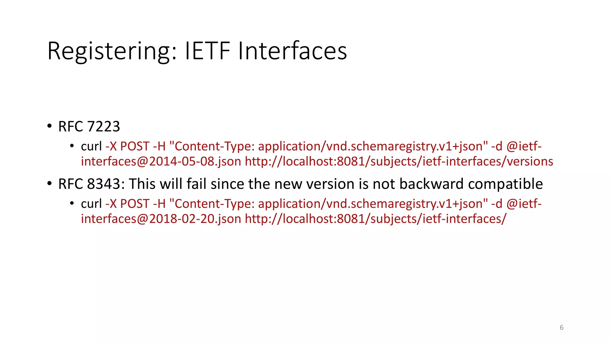 YANG Schema registry integration update | PPT