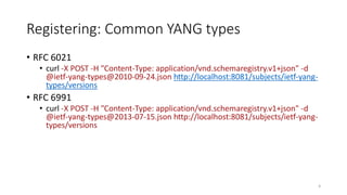YANG Schema registry integration update | PPT