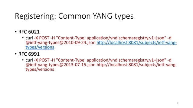 YANG Schema registry integration update | PPT