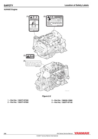 Yanmar 4 jh4ae marine diesel engine service repair manual | PDF | First ...