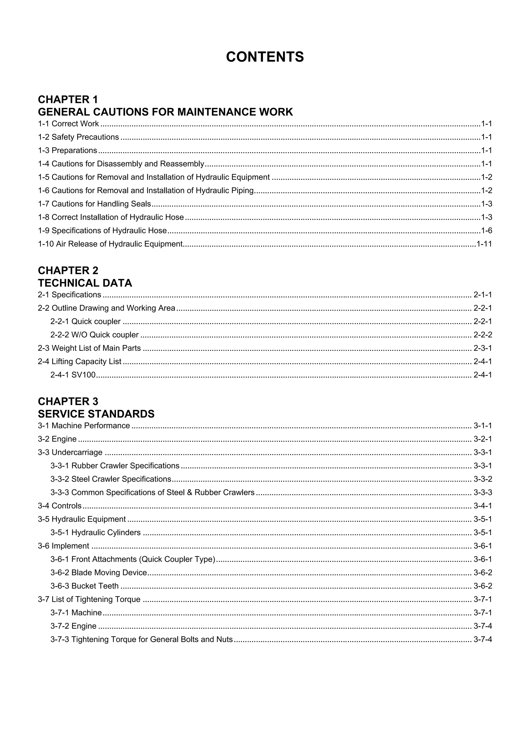 Yanmar sv100 excavator service repair manual | PDF