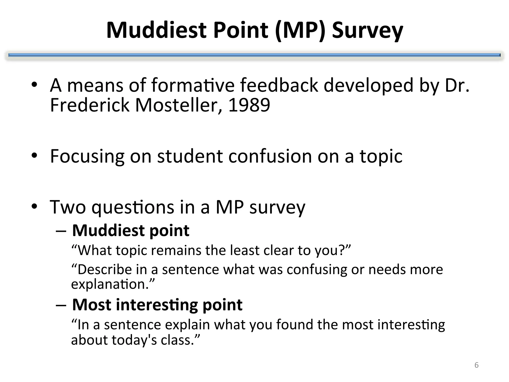 Using Muddiest Point Formative Feedback to Encourage Reflective ...