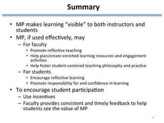 Using Muddiest Point Formative Feedback to Encourage Reflective ...