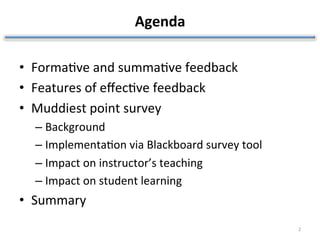 Using Muddiest Point Formative Feedback to Encourage Reflective ...