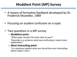 Using Muddiest Point Formative Feedback to Encourage Reflective ...