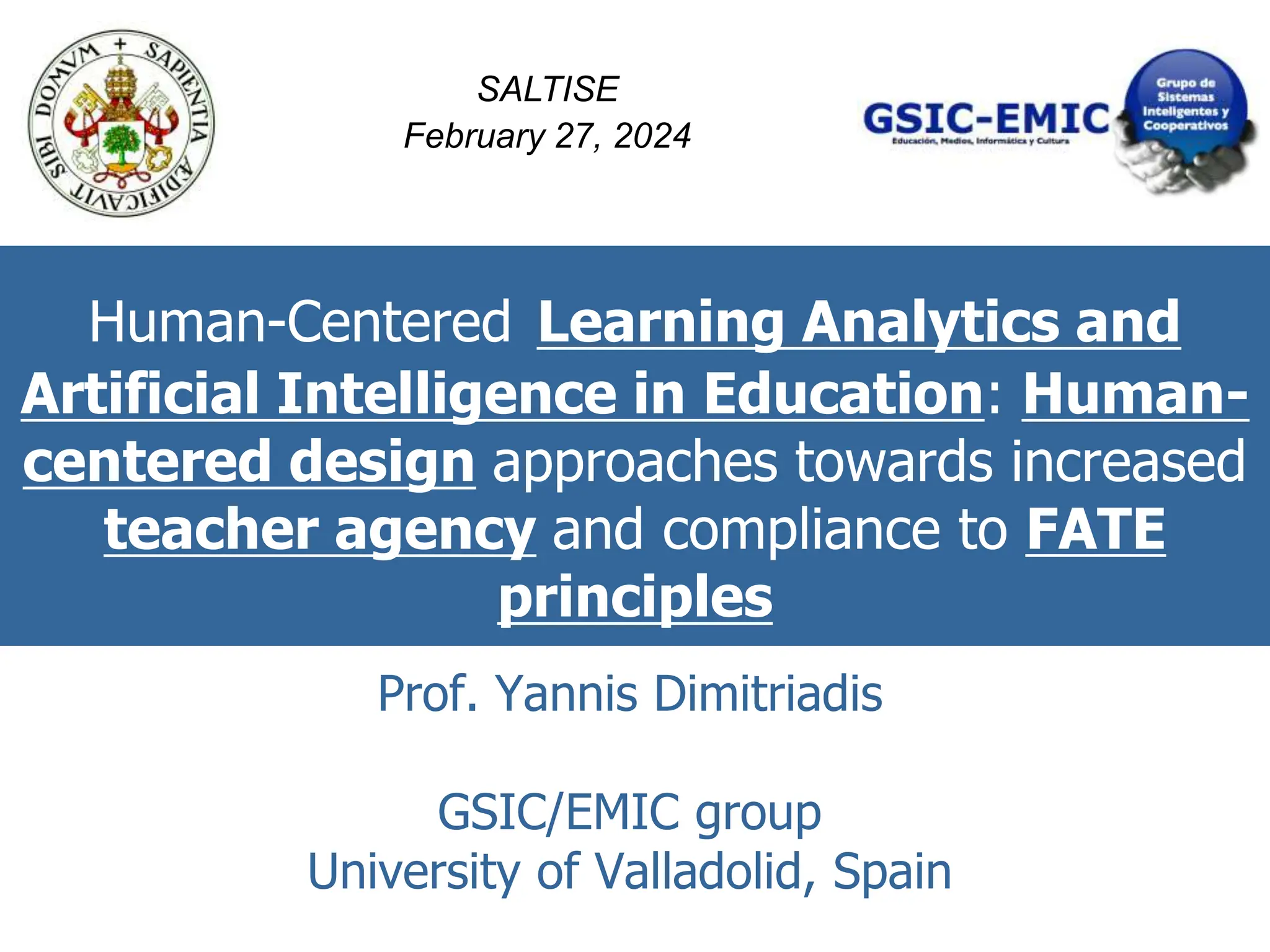 Human-Centered Learning Analytics and Artificial Intelligence in ...