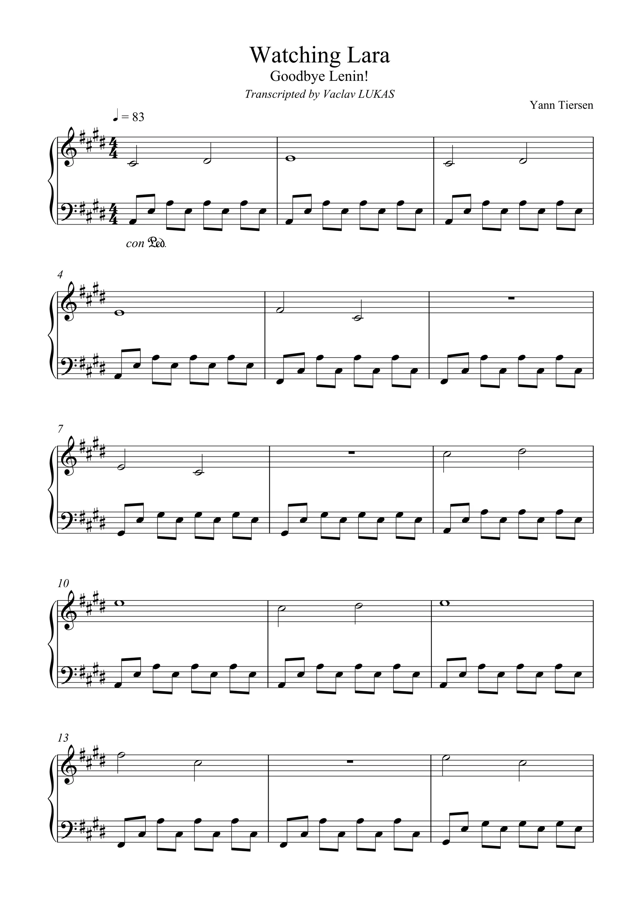 Yann tiersen good bye lenin! sheet colection | PDF