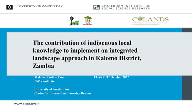 The contribution of indigenous local knowledge to implement an ...