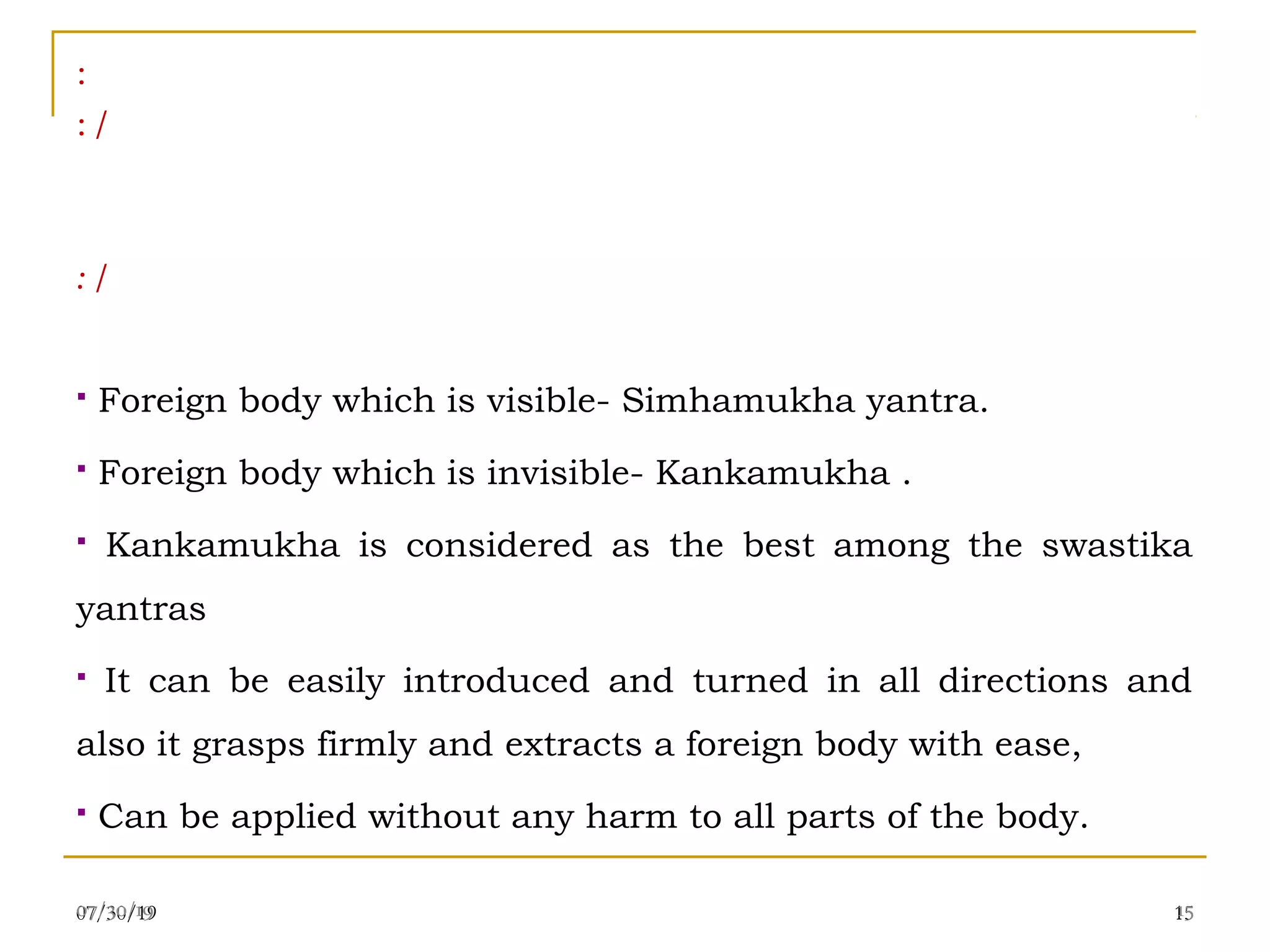 Yantra and shastra (surgical instruments) | PPT