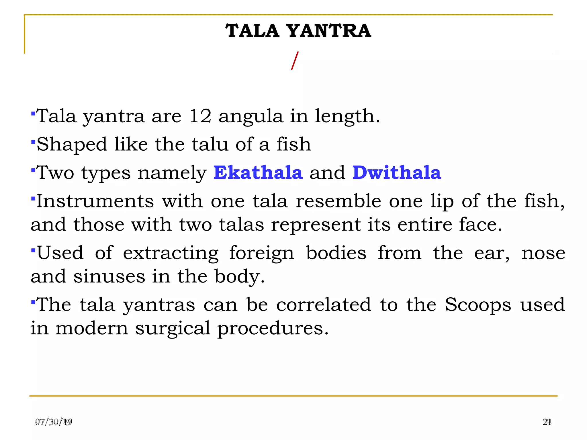 Yantra and shastra (surgical instruments) | PPT