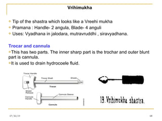 Yantra and shastra (surgical instruments) | PPT