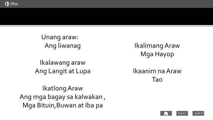 Pitong Unang Nilikha Ng Diyos