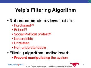 Yelp's Review Filtering Algorithm Powerpoint | PPT