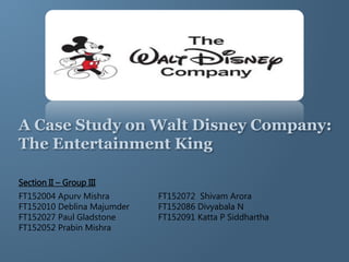A case study on walt disney company | PPTX