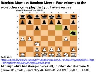 API Python Chess: Distribution of Chess Wins based on random moves | PPT