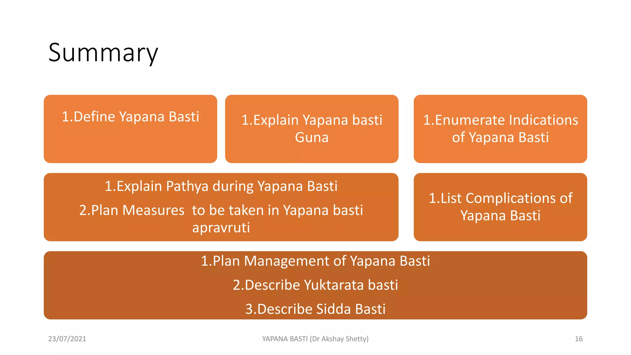 Yapana basti ,Yuktarata Basti & Siddha Basti | PPTX
