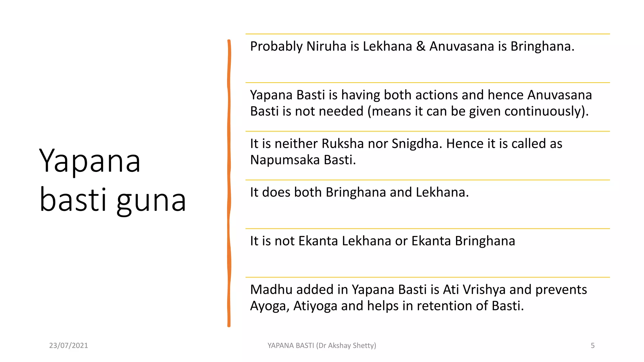 Yapana basti ,Yuktarata Basti & Siddha Basti | PPTX
