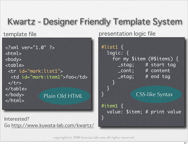 Tenjin - the fastest template engine in the world | PPT