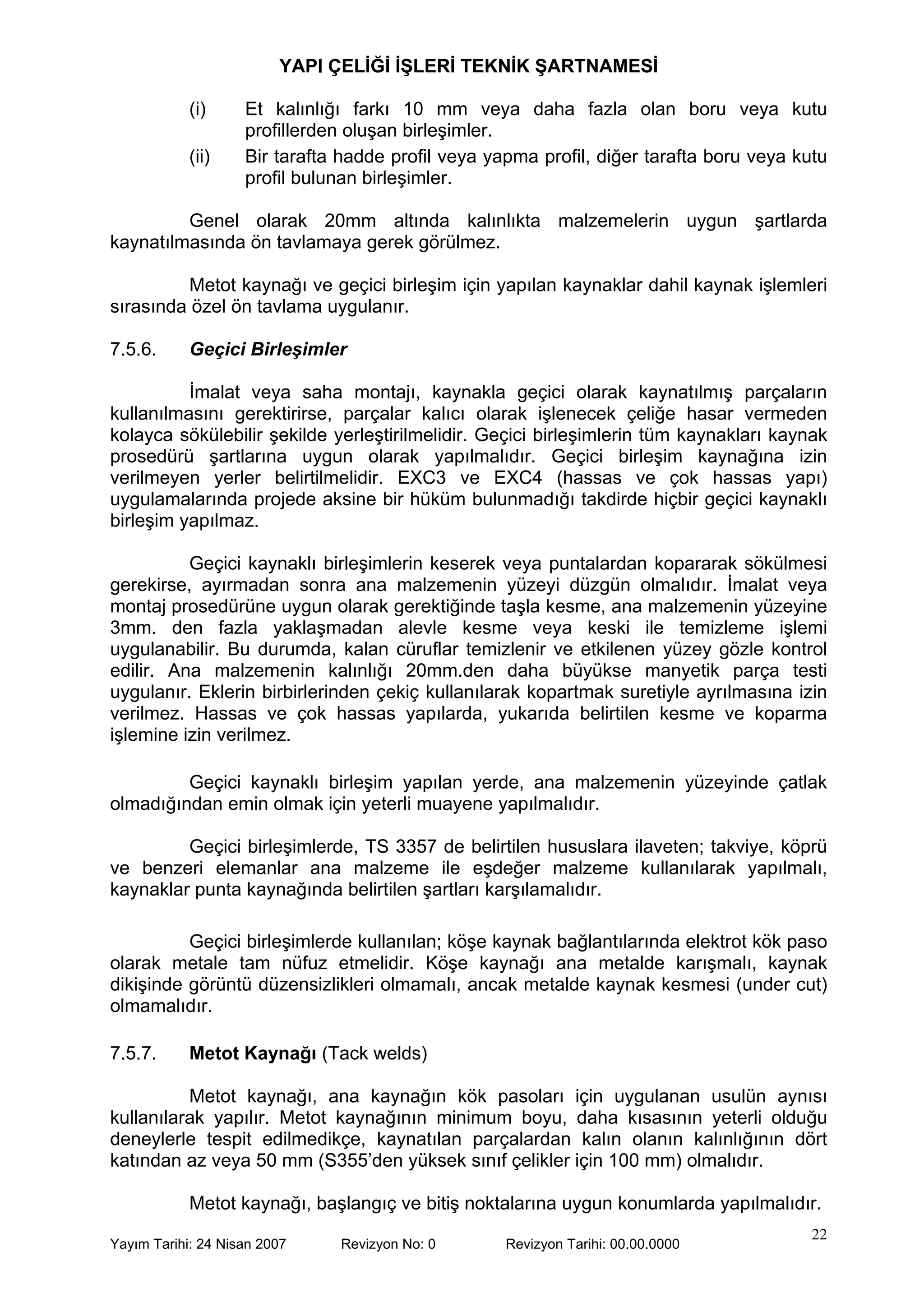 Yapi Çeliği İşleri Teknik Şartnamesi | PDF