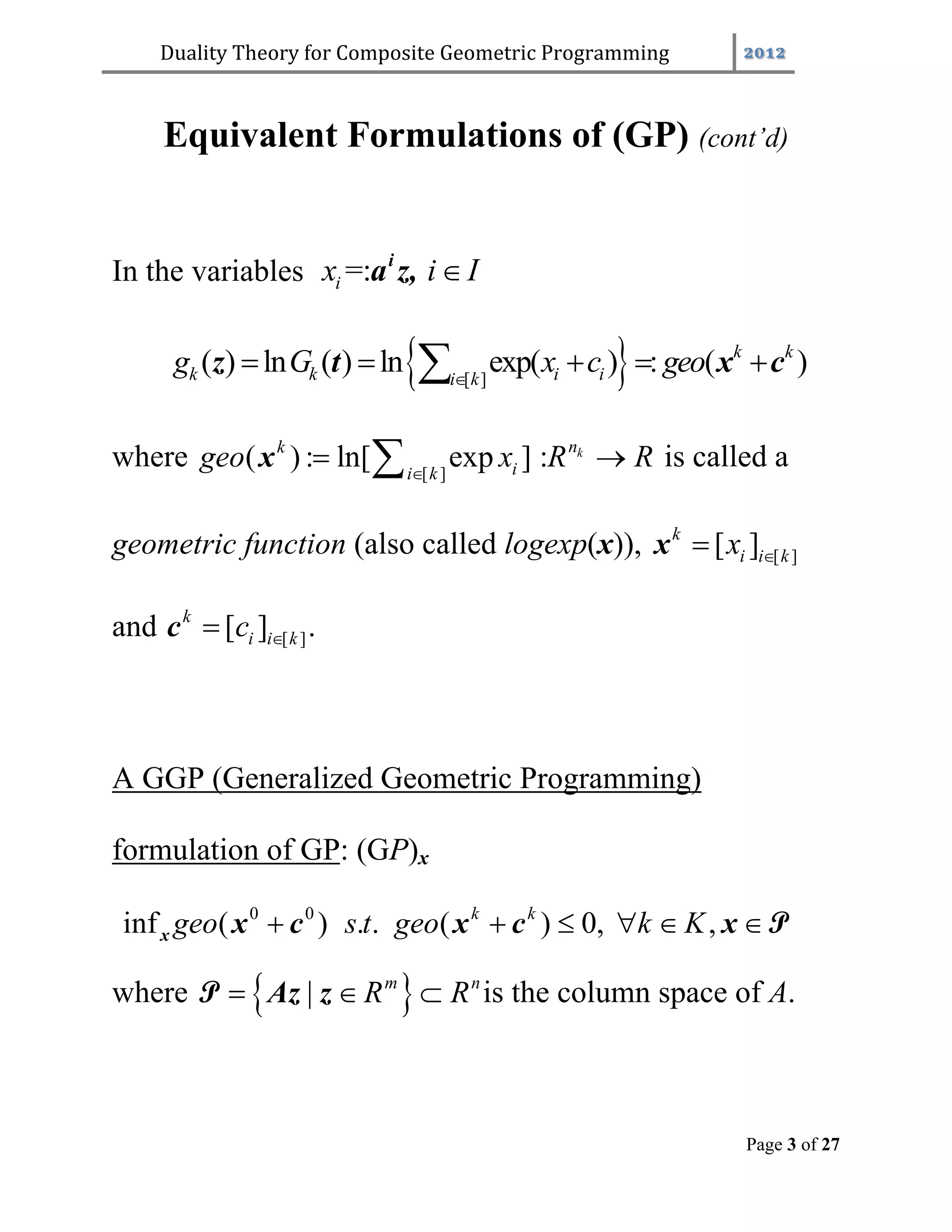 DUALITY THEORY FOR COMPOSITE GEOMETRIC PROGRAMMING | PDF