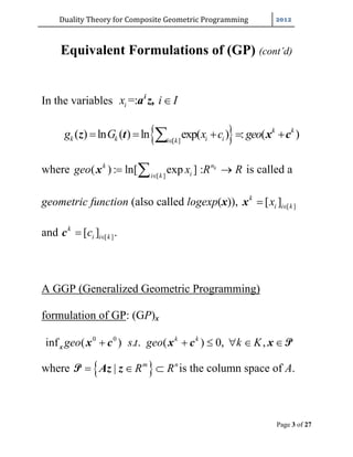 DUALITY THEORY FOR COMPOSITE GEOMETRIC PROGRAMMING | PDF