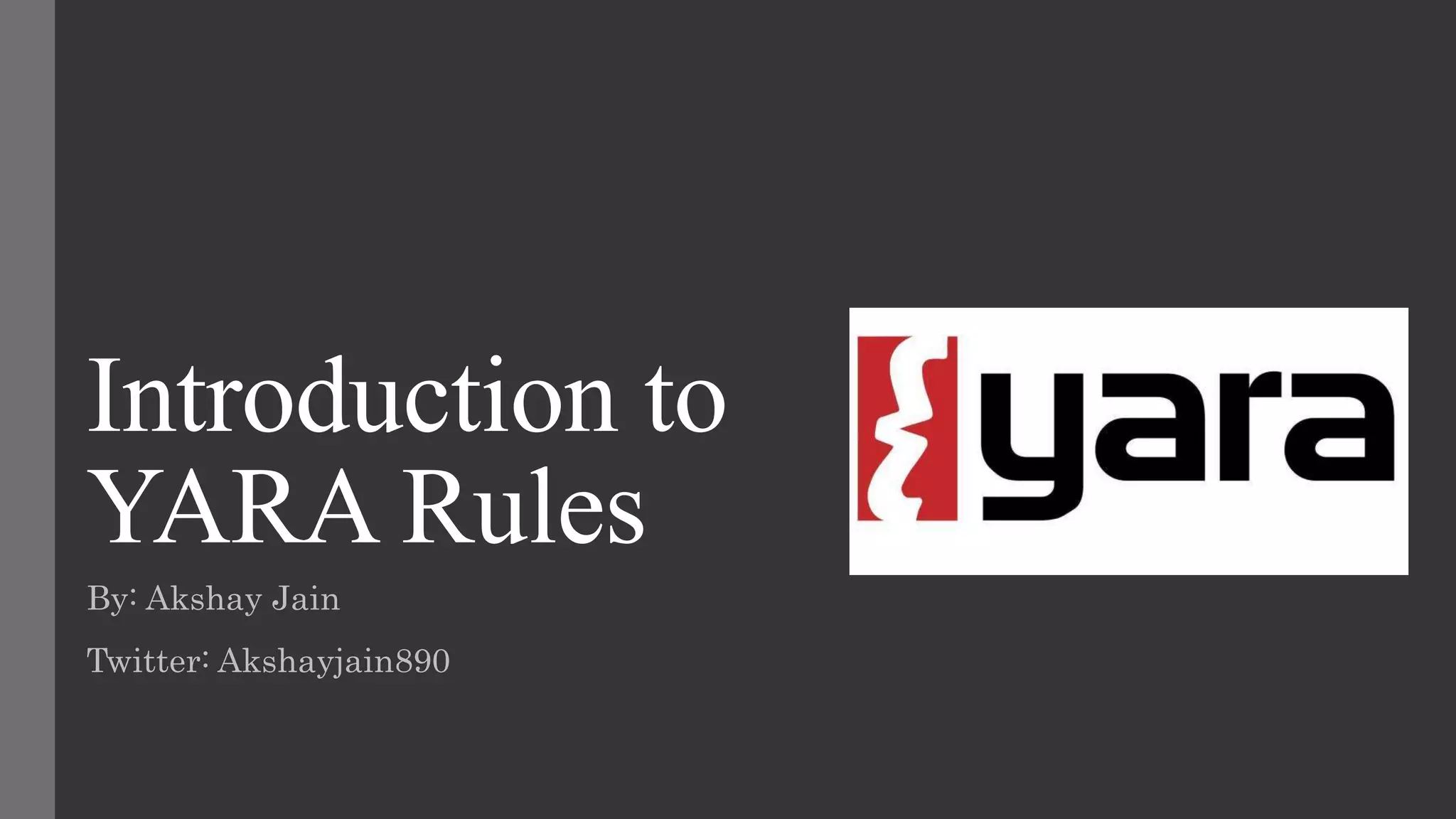 Introduction to YARA rules | PDF