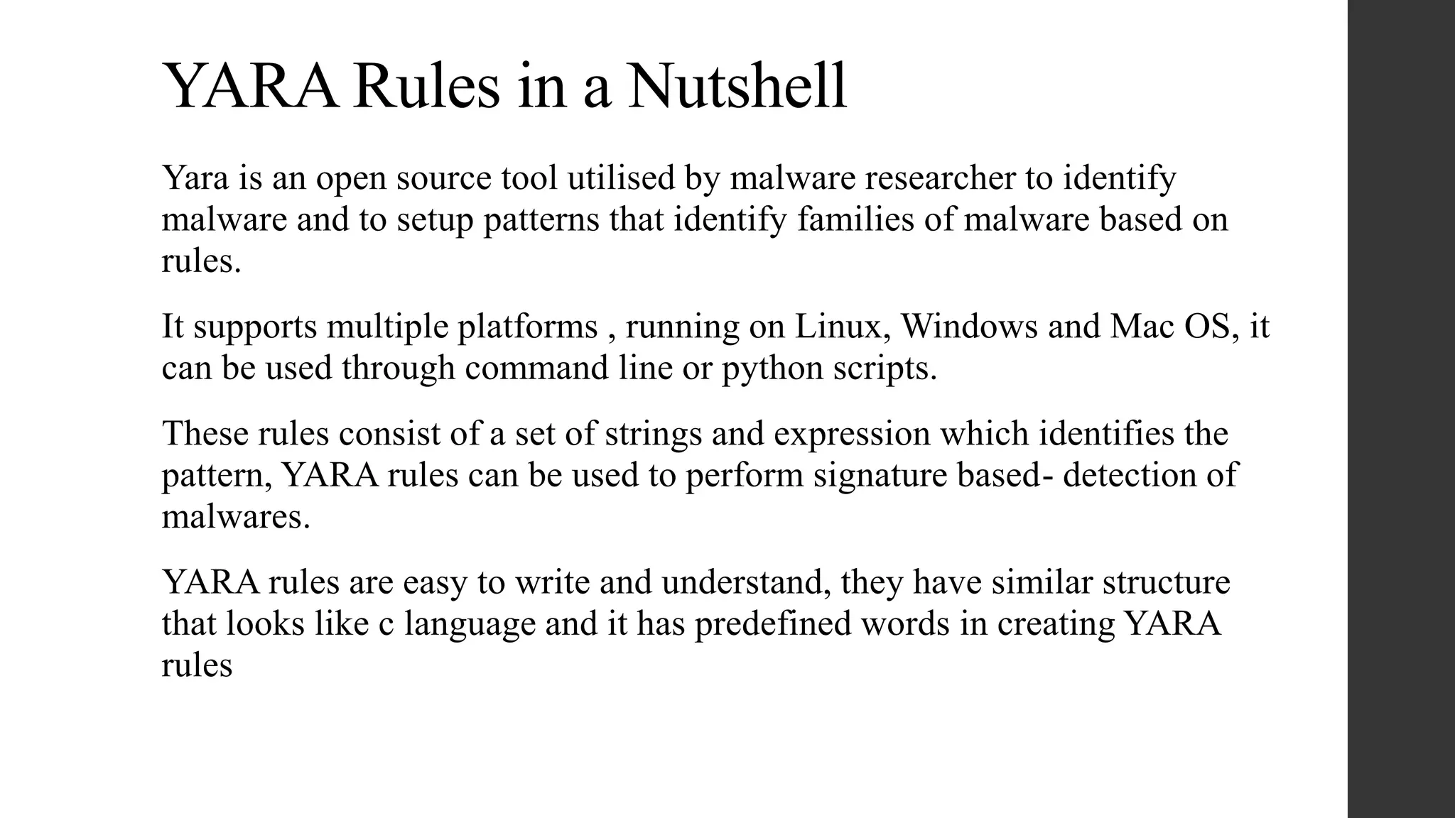 Introduction to YARA rules | PDF