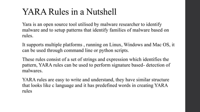 Introduction to YARA rules | PDF