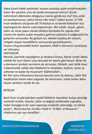 Yaradılıştaki Kusursuzluk | PPTX