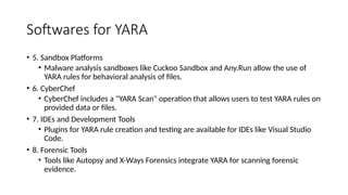 YARA for Forensic Analysis cyber security | PPTX
