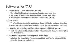 YARA for Forensic Analysis cyber security | PPTX