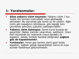Yaralanmalar ve pansuman | PPT