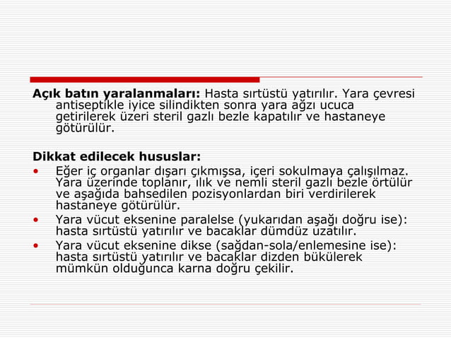 Yaralanmalar ve pansuman | PPT
